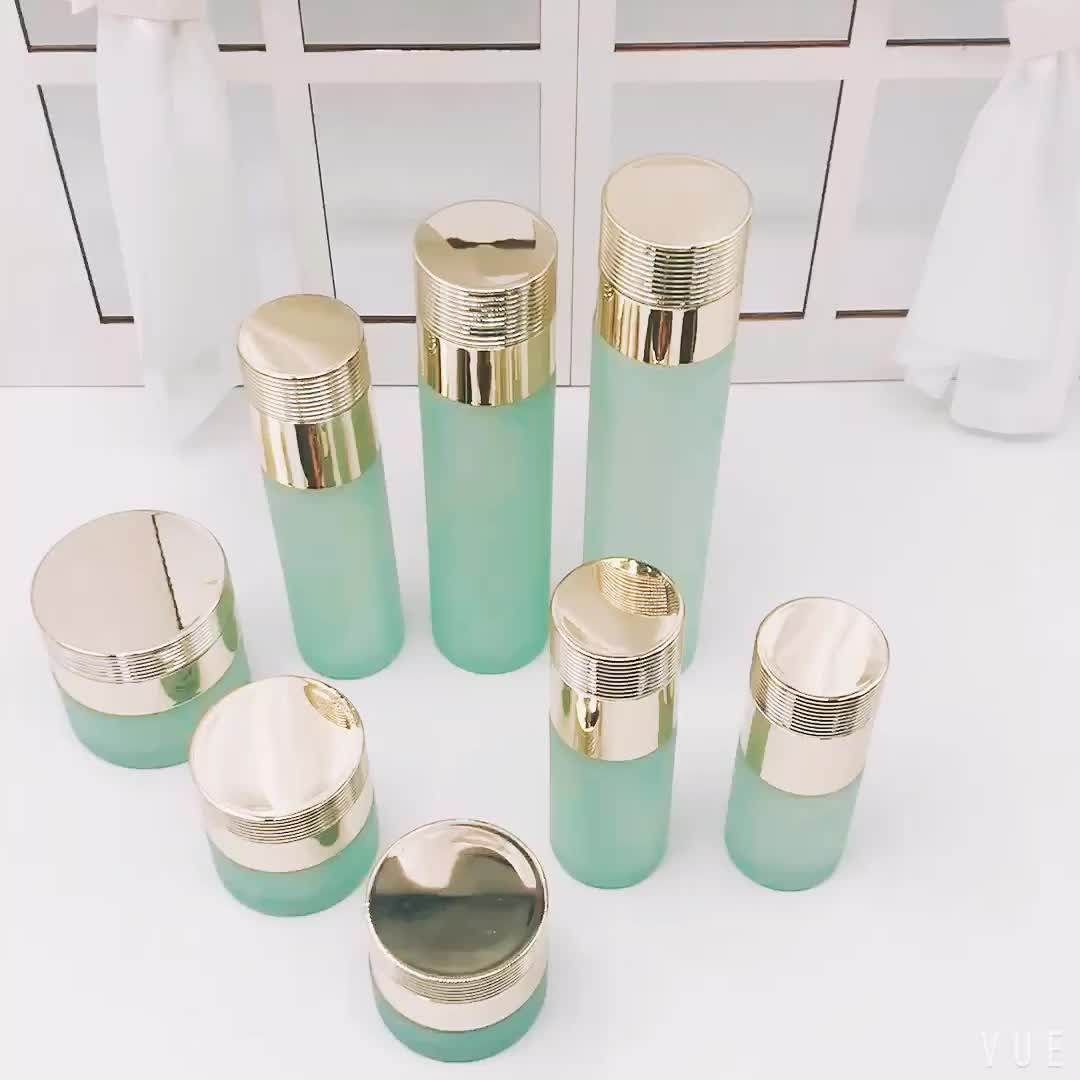 Top Quality Cosmetic Glass Bottles And Jars Set Essence Oil Skincare ...