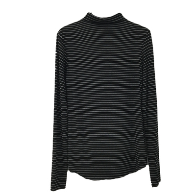 元熙黑白条纹修身高弹棉长袖T恤