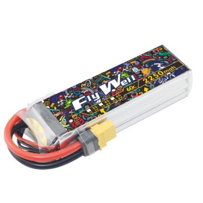 飞好电池Flywell2250mah3S11.1V4S14.8V60C航模电池