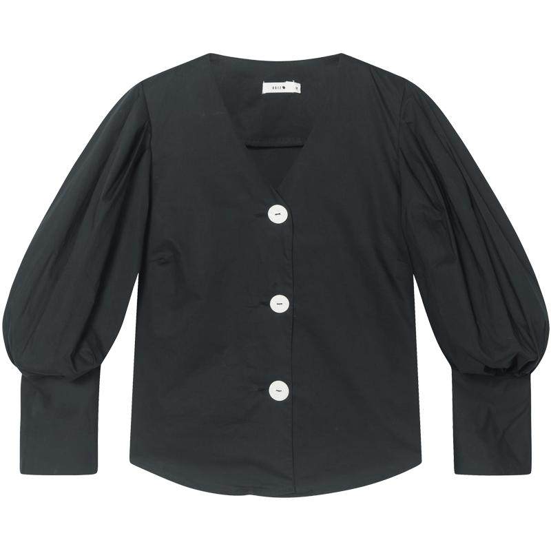 UGIZ春秋季新款韩版女装气质韩版宽松短款百搭衬衫女UASC142-2_虎窝淘