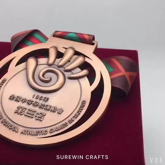 Custom Copper Metal Medal Dance Competition Awards Medal With Ribbon ...