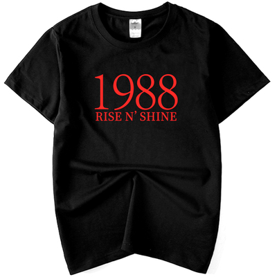 街头原创抖音1988/1987/1986年青春纪念版纯棉文字T恤短袖潮牌