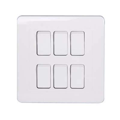 粤奇美86型六位开关单控小按键