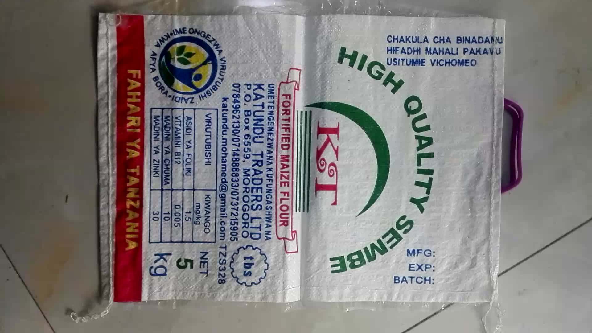 50kg Custom Printed Laminated Wheat White Pp Plastic Flour Packaging ...