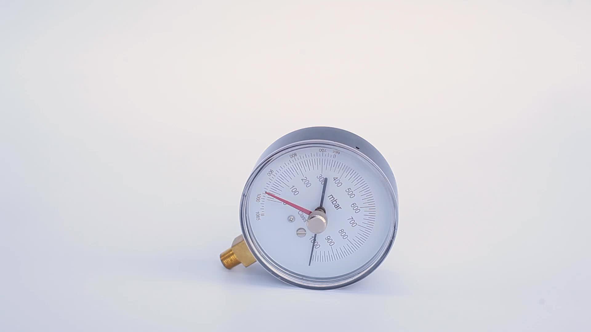 Air Oil Water Pressure Gauge 1/4npt 4bar Side Mount Manometer - Buy ...