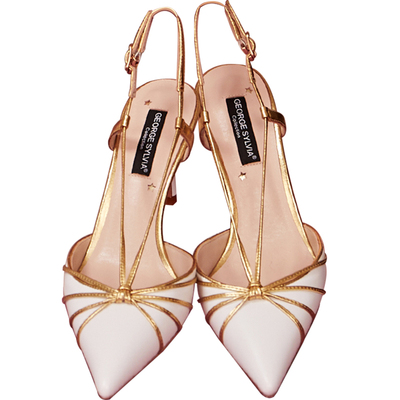 乔治茜GEORGE SYLVIA设计师 原创手工编织绑带百搭晚宴婚鞋Donna