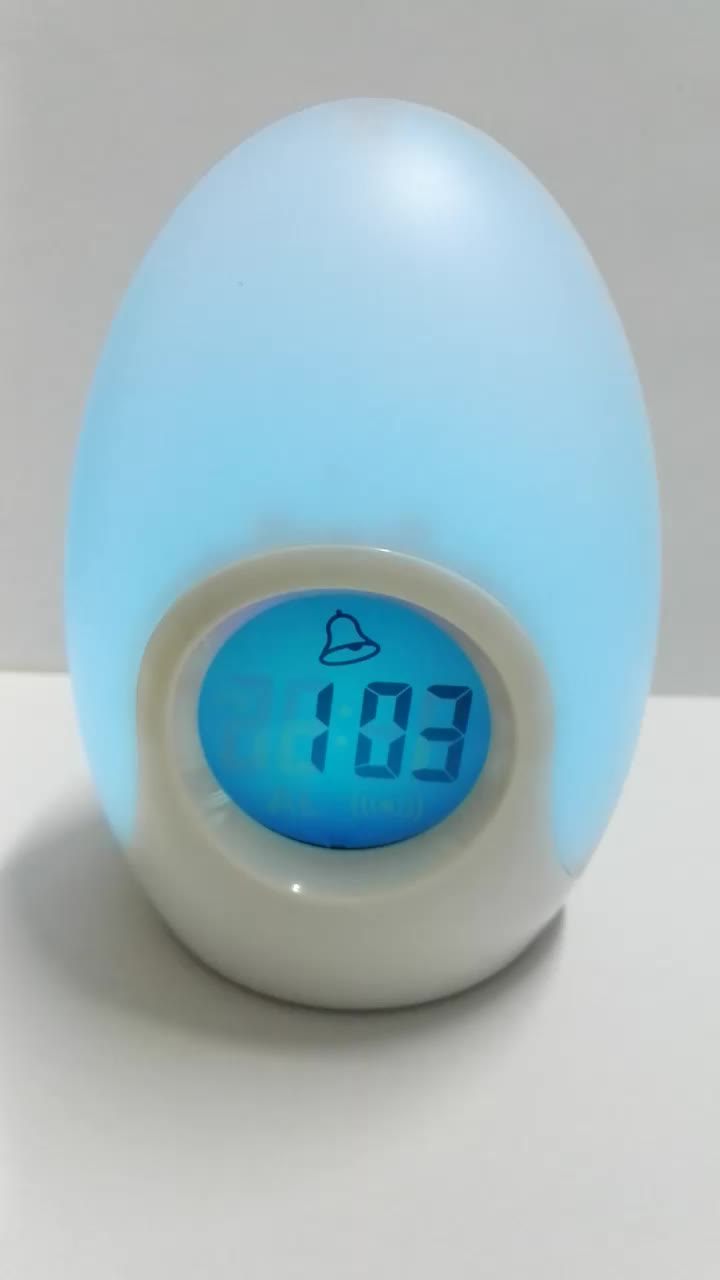 Hairong Funnny Egg Shape Round Digital Alarm 7 Led Clock - Buy 7 Led ...