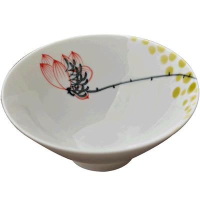 陶迷手绘风莲花白瓷茶具响杯