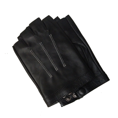 韩版情侣开车骑行保暖半指皮手套