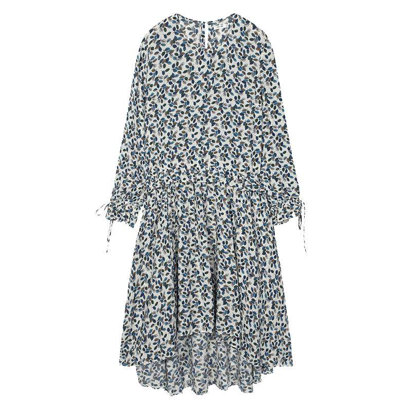 UGIZ春秋季新品韩版女装碎花休闲宽松中长款连衣裙女UAOC122-1_虎窝淘