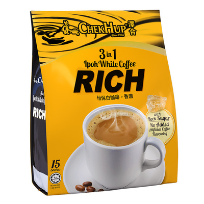 马来西亚进口泽合香浓白咖啡速溶