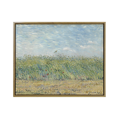 麦田上的云雀 Wheatfield with Partridge 农田风景画 梵高 挂画