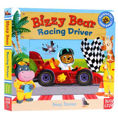 Bizzy Bear 小熊很忙系列 Racing Driver 赛车手 英文原版纸板机关操作书抽拉游戏书 忙碌的小熊0-3-6岁儿童英语启蒙 Benji D