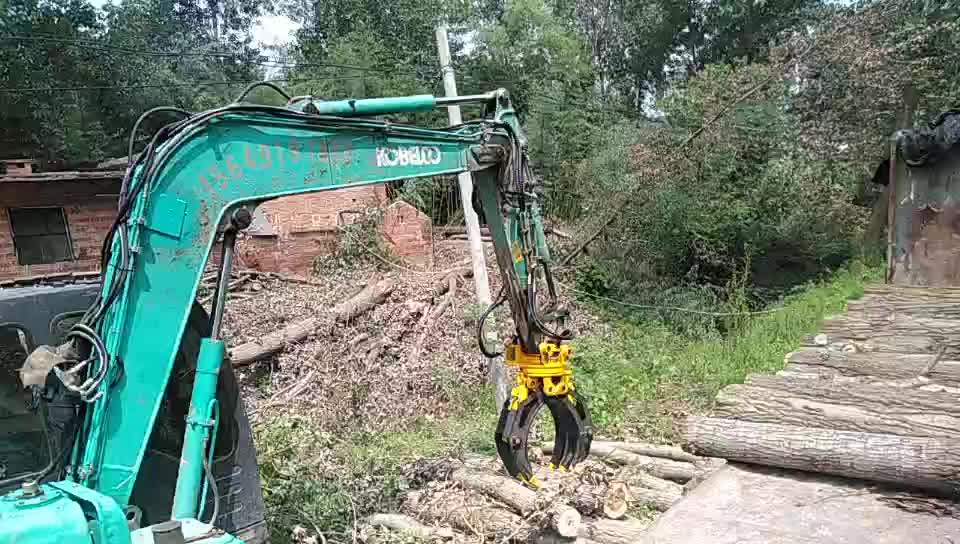 Hydraulic Log Grapple Mini Excavator Rotating Wood Grapple Timber ...