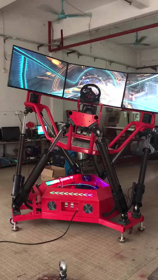 360 Degree Rotation 3 Screen Vr Racer Driving Simulator With Vr ...