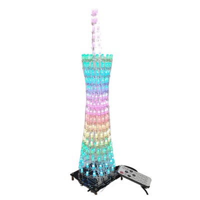 RGB全彩LED广州塔 频谱光立方51单片机创意电子DIY套件散件制作的