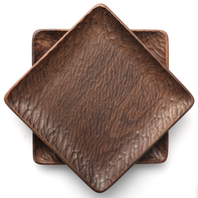 雨木日式手工水果蛋糕长方形托盘