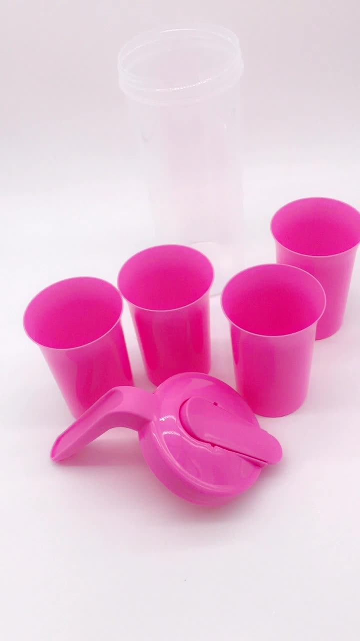 Qm Wholesale Colored 1.2l Plastic Water Pitcher With 4 Cups Bpaf Reee ...
