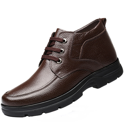 冬季真皮防滑中老年人保暖爸爸鞋