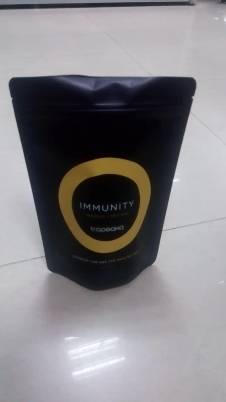 1lb 454g Custom Logo Matte Finished Skinny Protein Powder Black Ziplock ...