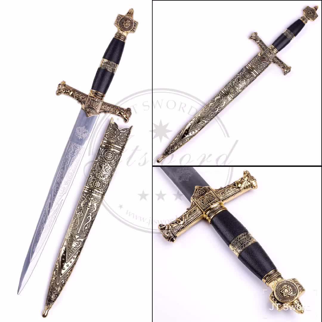 Gold Medieval Gifts Real King Solomon Short Sword - Buy King Solomon ...