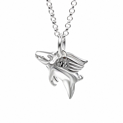 飞天小猪18k金生肖刻字锁骨链