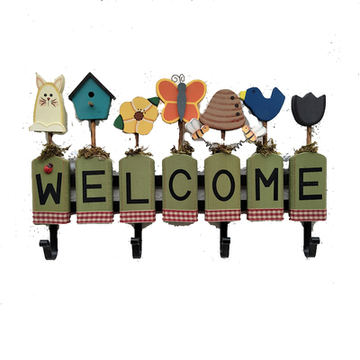 欧式风田园乡村木质欢迎光临挂饰