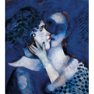 蓝色夏加尔法式风浪漫梦幻装饰画