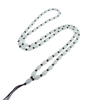 通串白玉圆珠翡翠男女款吊坠挂绳