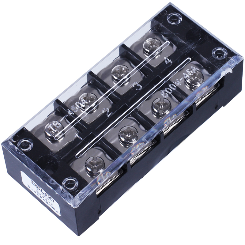 德力西接线端子TB4504大电流接线板端子座45A4位4P端子排_虎窝淘