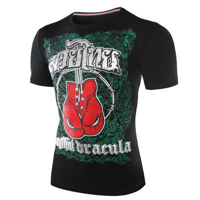MUAY THAI DRACULE泰拳拳击散打服格斗莱卡棉短袖T恤运动健身上衣