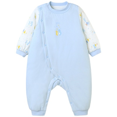 夹棉婴儿连体衣英氏爬服保暖