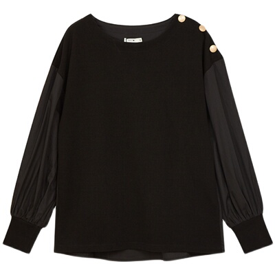 ugiz春秋季新品韩版复古圆领T恤