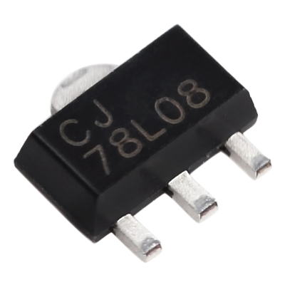 稳压电路CJ78L08线性稳压芯片3%贴片8V/0.1A/0.6W江苏长电SOT-89