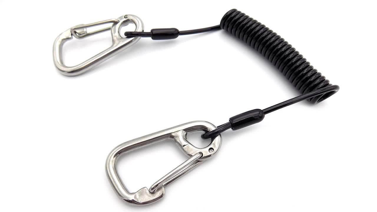 High Grade Stainless Rope Spring Coil Cable Retractable Tool Lanyard ...