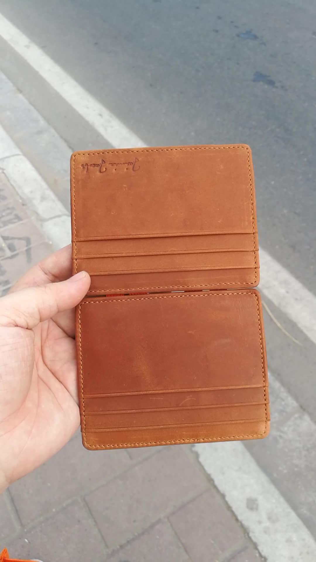 Wholesale Oem High Quality Bi-fold Real Leather Magic Wallet With ...