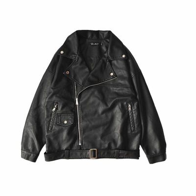 腰带Ben木C宽松BF常规衣长皮衣