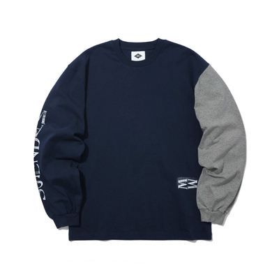 拼接撞色长袖纯棉T恤MADNESS