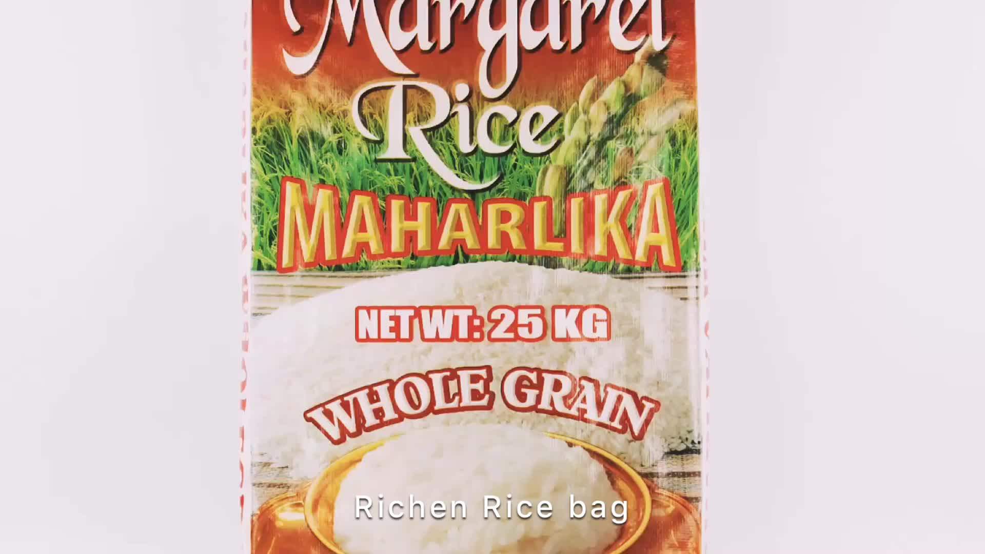 Bopp Laminated Rice Packing Bag With Custom Printing Designs 25kg Rice ...