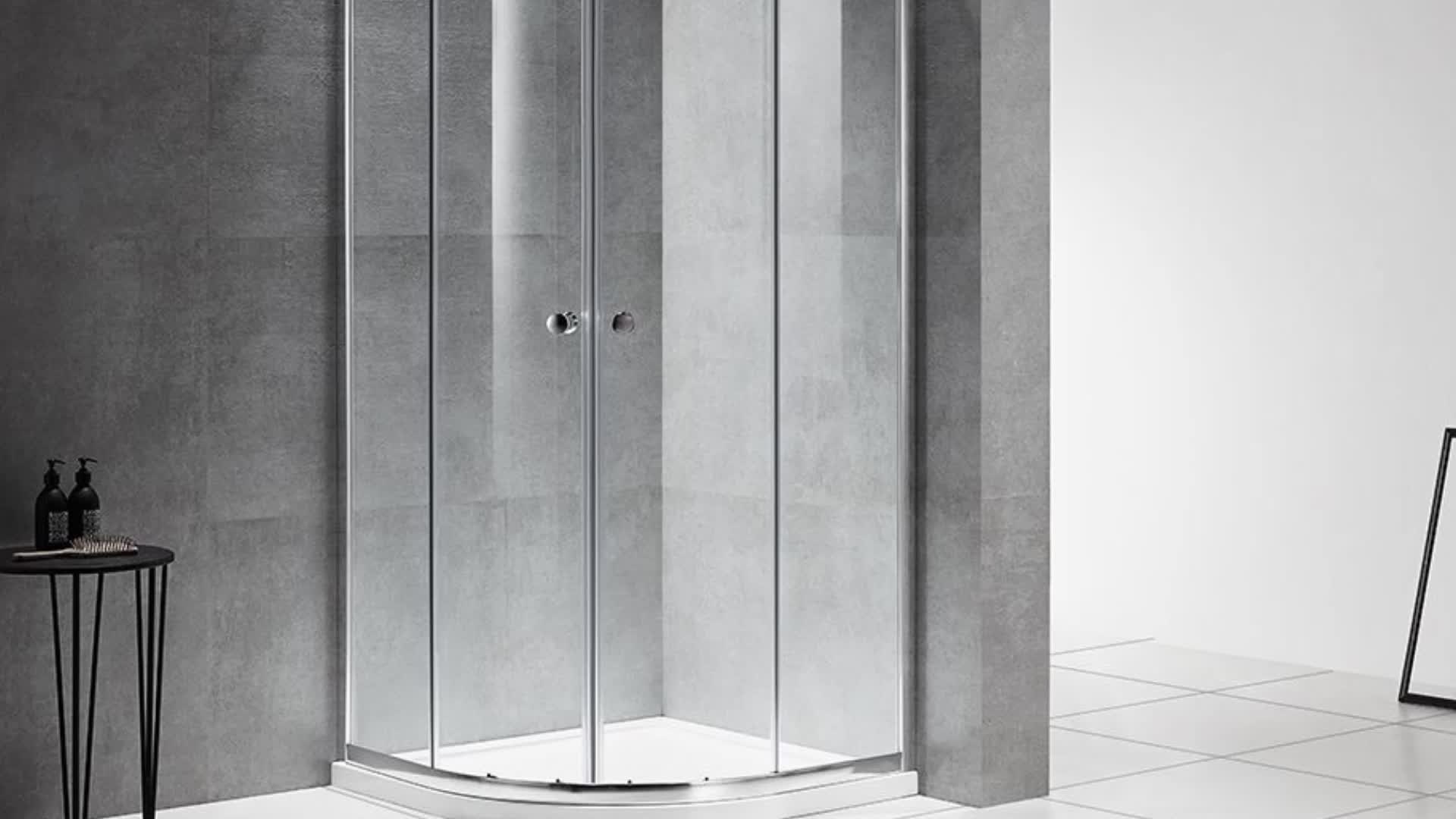 Corner Sector Aluminium Alloy Framed Glass Shower Room With Sliding