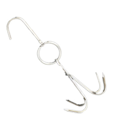 6厘不锈钢四星钩猪肉钩吊钩子四叉钩4星钩猪肉勾加粗市场烧腊钩