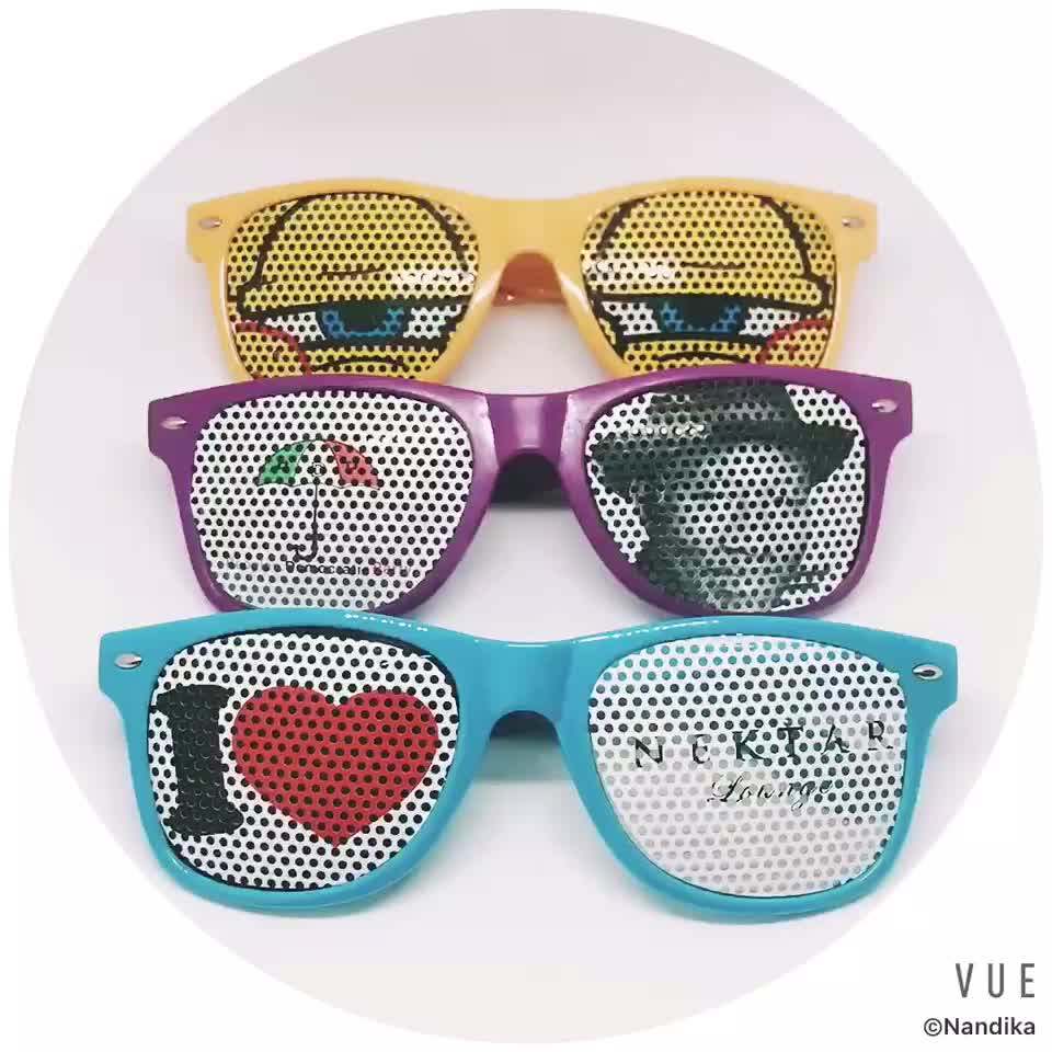 Free Samples Custom Sticker Logo Cheap Promotional Pinhole Sunglasses ...