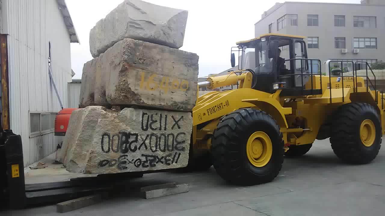 16 - 50 Ton Granite Marble Quarry Stone Block Handling Forklift Wheel ...