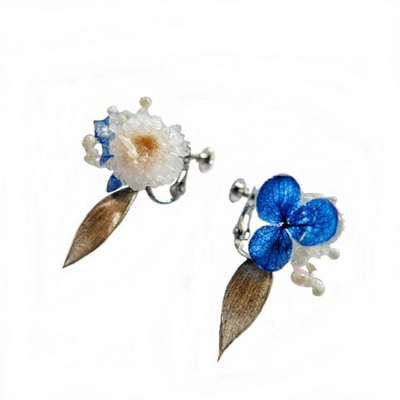 耳环洋洋的森林真花森系原创手作