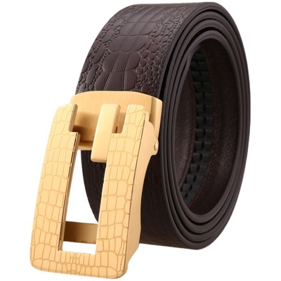 牛当家鳄鱼纹商务中年男士皮带
