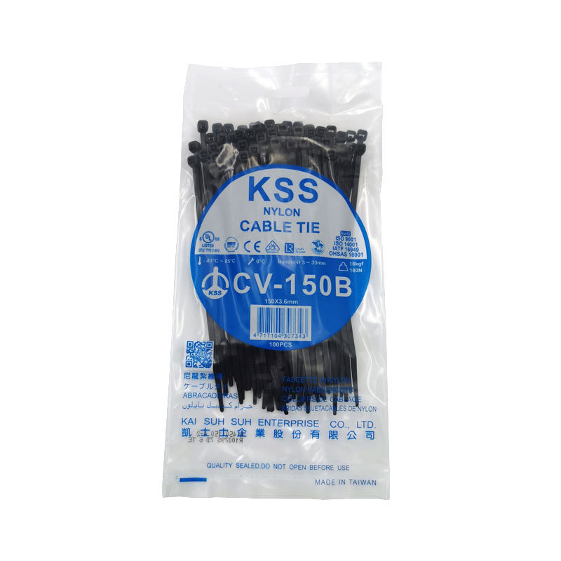 台湾原装KSS尼龙扎带CV-150B进口扎线带3.6*150黑色UL认证束线带_虎窝淘