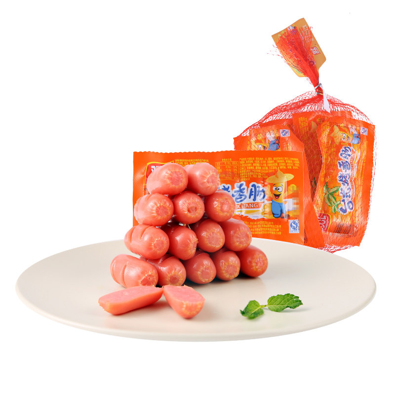 双汇台式烤香肠38g*10包小香肠火腿肠迷你肉肠烤热狗即食零食小吃_虎窝淘