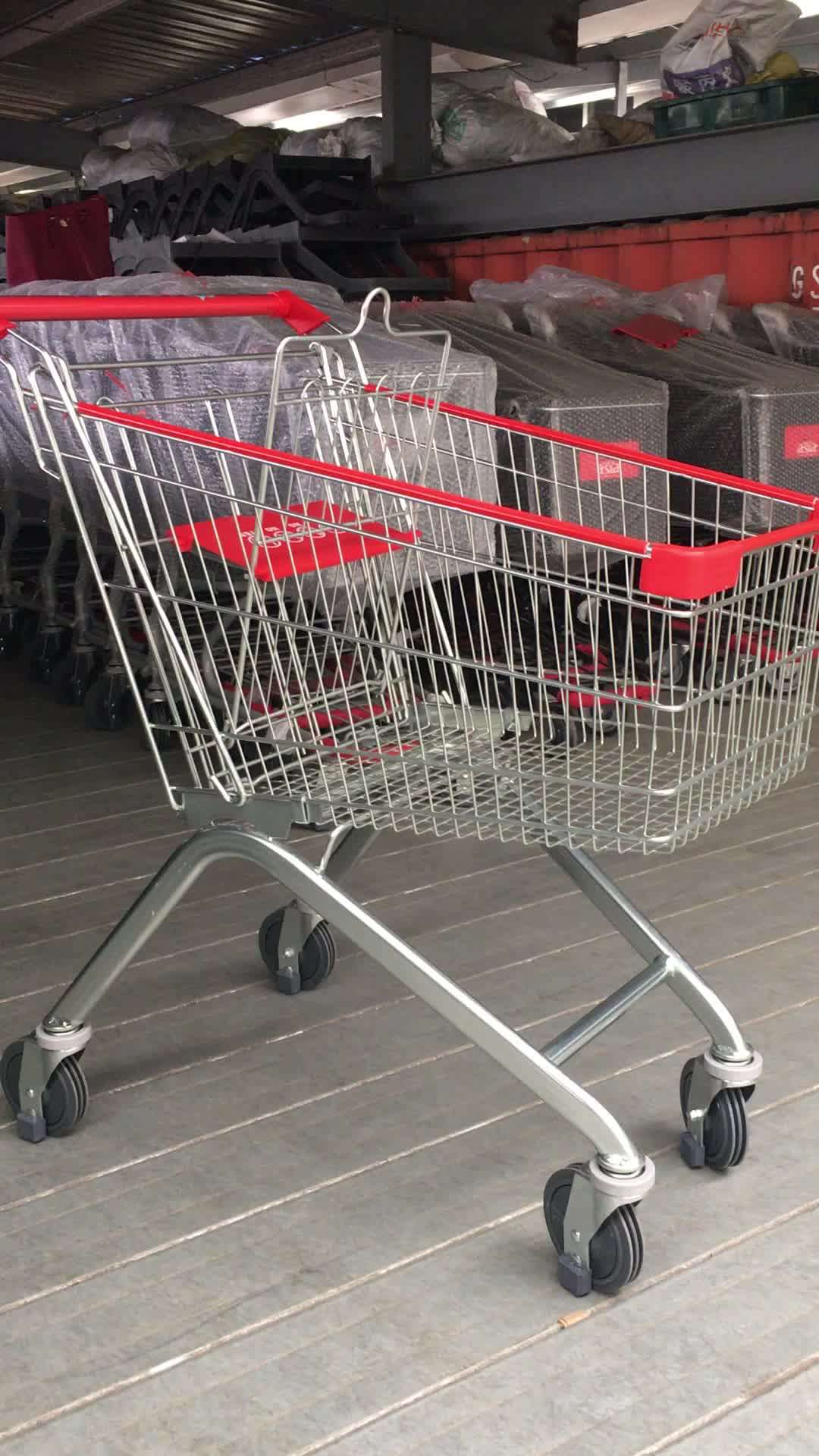 180l Large Metal European Style Supermarket Shopping Trolley - Buy 180l ...