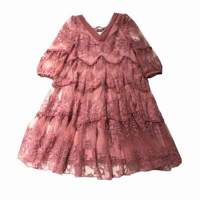 夏季名媛大码女装网纱宽松连衣裙