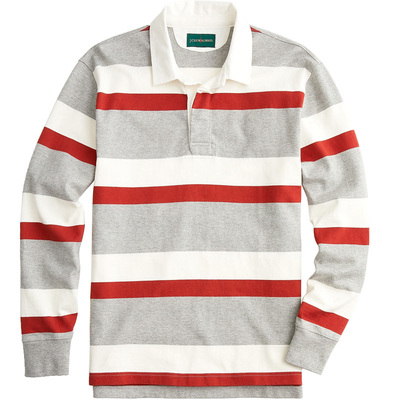 复古条纹休闲长袖T恤橄榄球衫